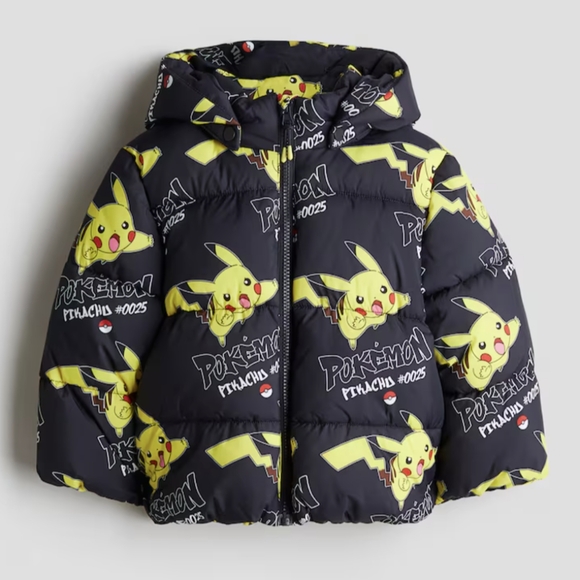H&M | Jackets & Coats | Hm X Pokemon Puffer Jacket Coat Pikachu Boys 6x ...